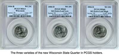 PCGS Grades Wisconsin State Quarter Major Varieties